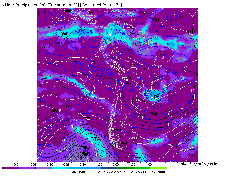 confira a previsão de 04 / 05 noite do modelo ukmet